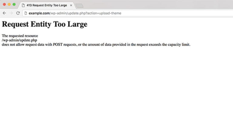 413 Request Entity Too Large Error | How to Fix it | wewpyou.com